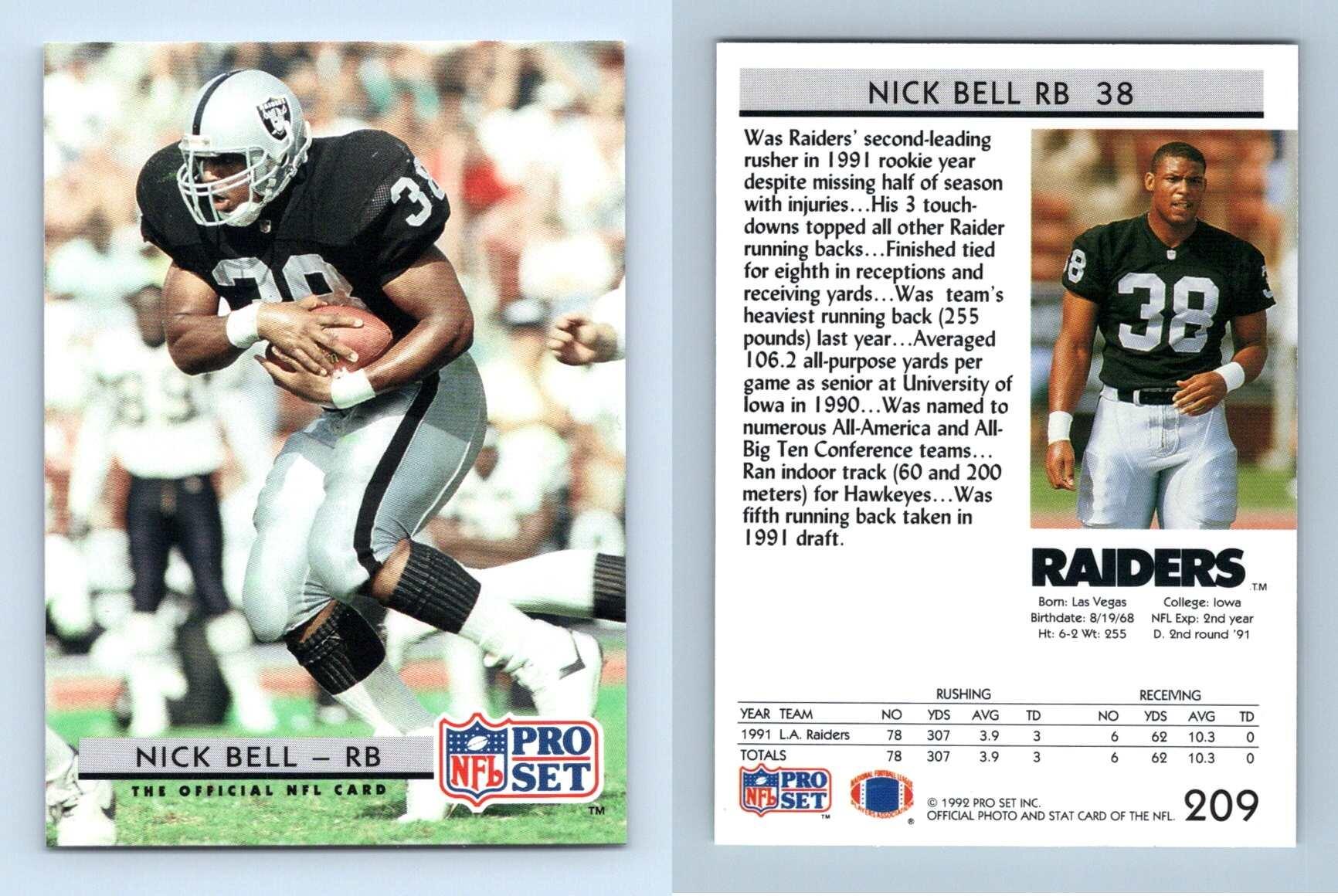 Nick Bell #209 NFL Pro Set 1992 Series 1 Trading Card