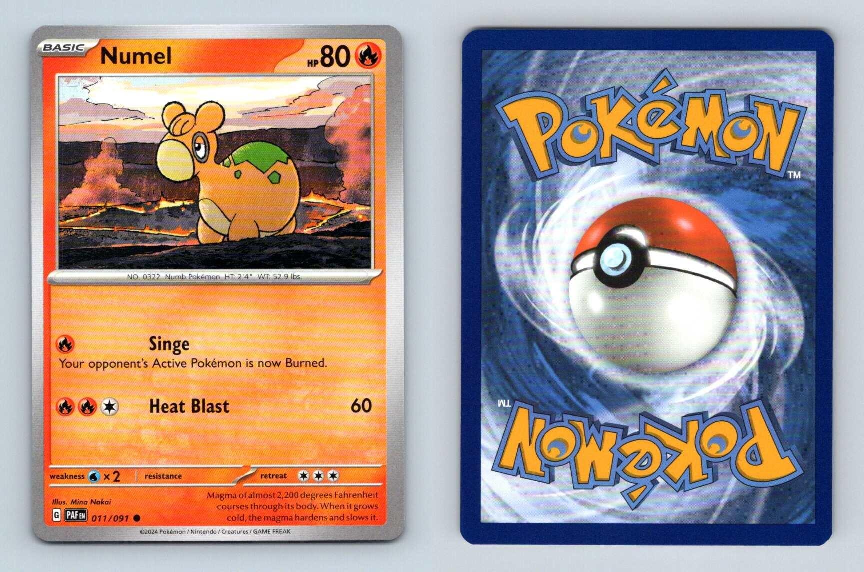 Numel #11/91 Scarlet & Violet Paldean Fates Common Pokemon 2024 TCG Card