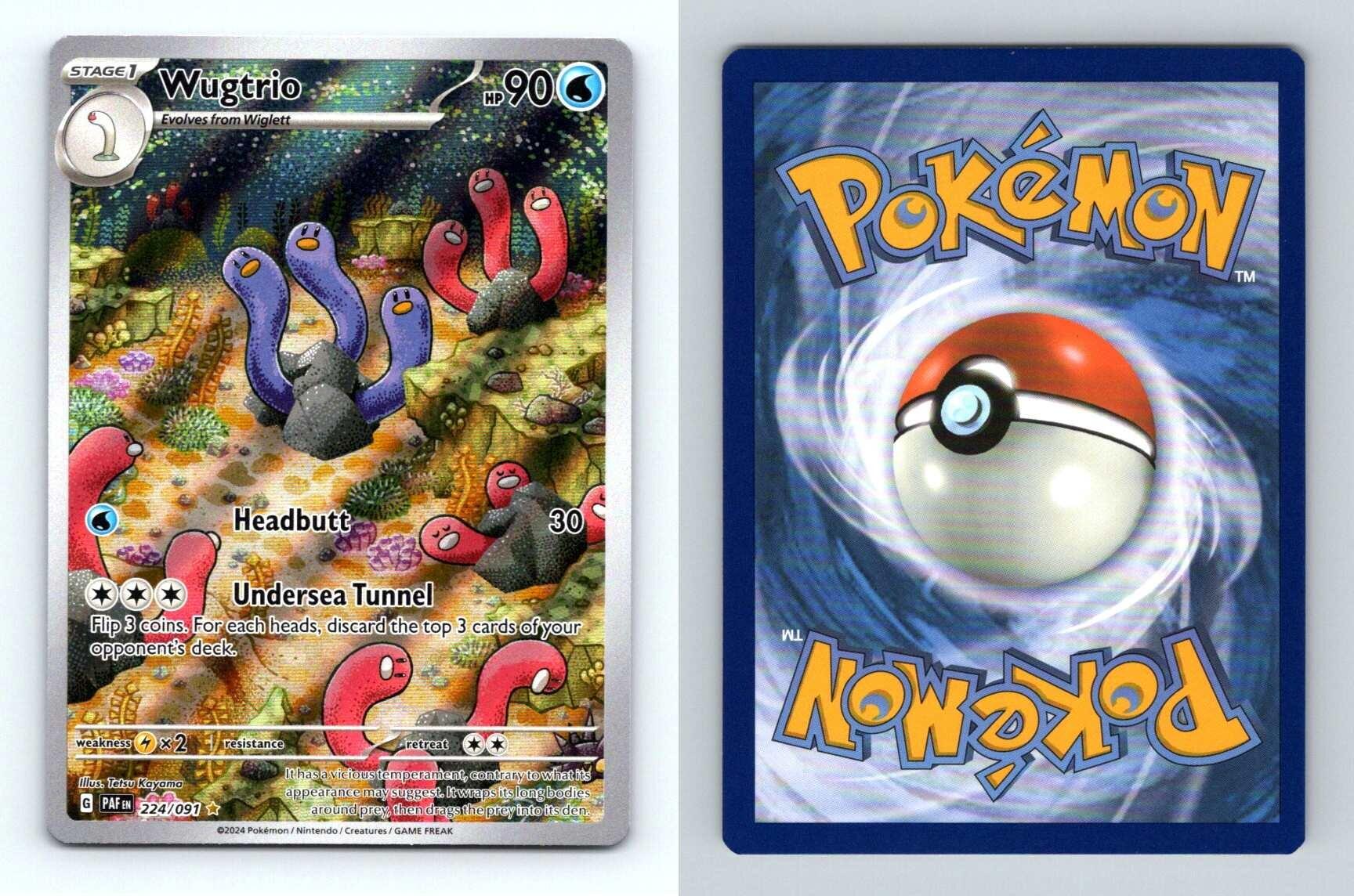 Wugtrio #224/91 SV Paldean Fates Pokemon 2024 Illustration Rare TCG Card
