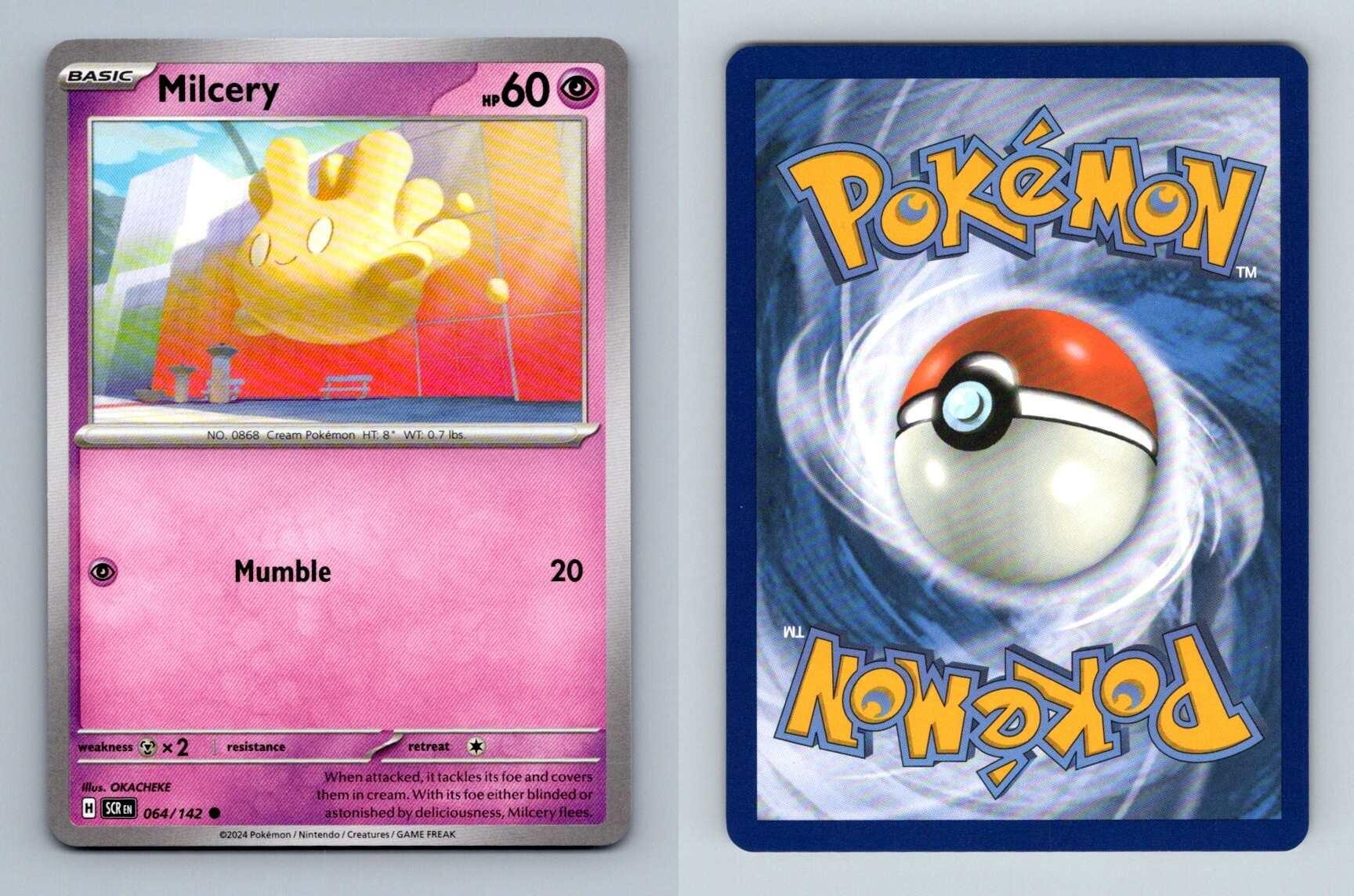 Milcery #64/142 SV Stellar Crown 2024 Common Pokemon TCG Card