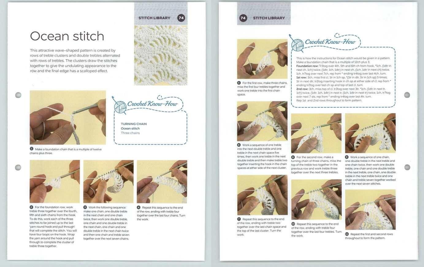 Ocean Stitch #74 Stitch Library - The Art Of Crochet Page Pattern