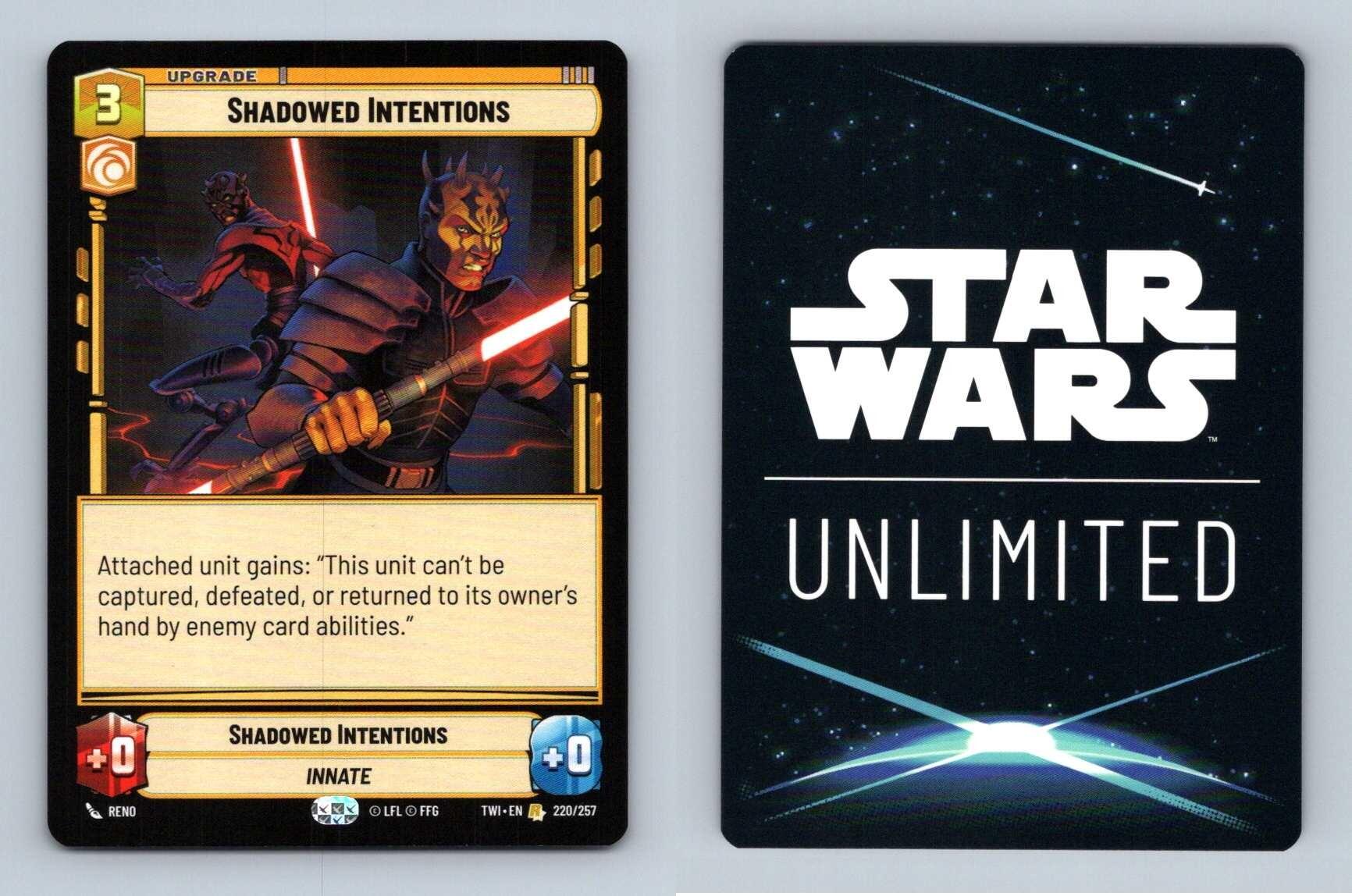 Shadowed Intentions #220/257 Star Wars Unlimited Twilight Of The ...