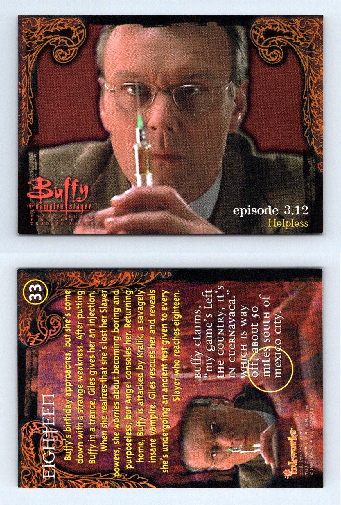 Eighteen 33 Buffy The Vampire Slayer Season 3 Inkworks Trading Card