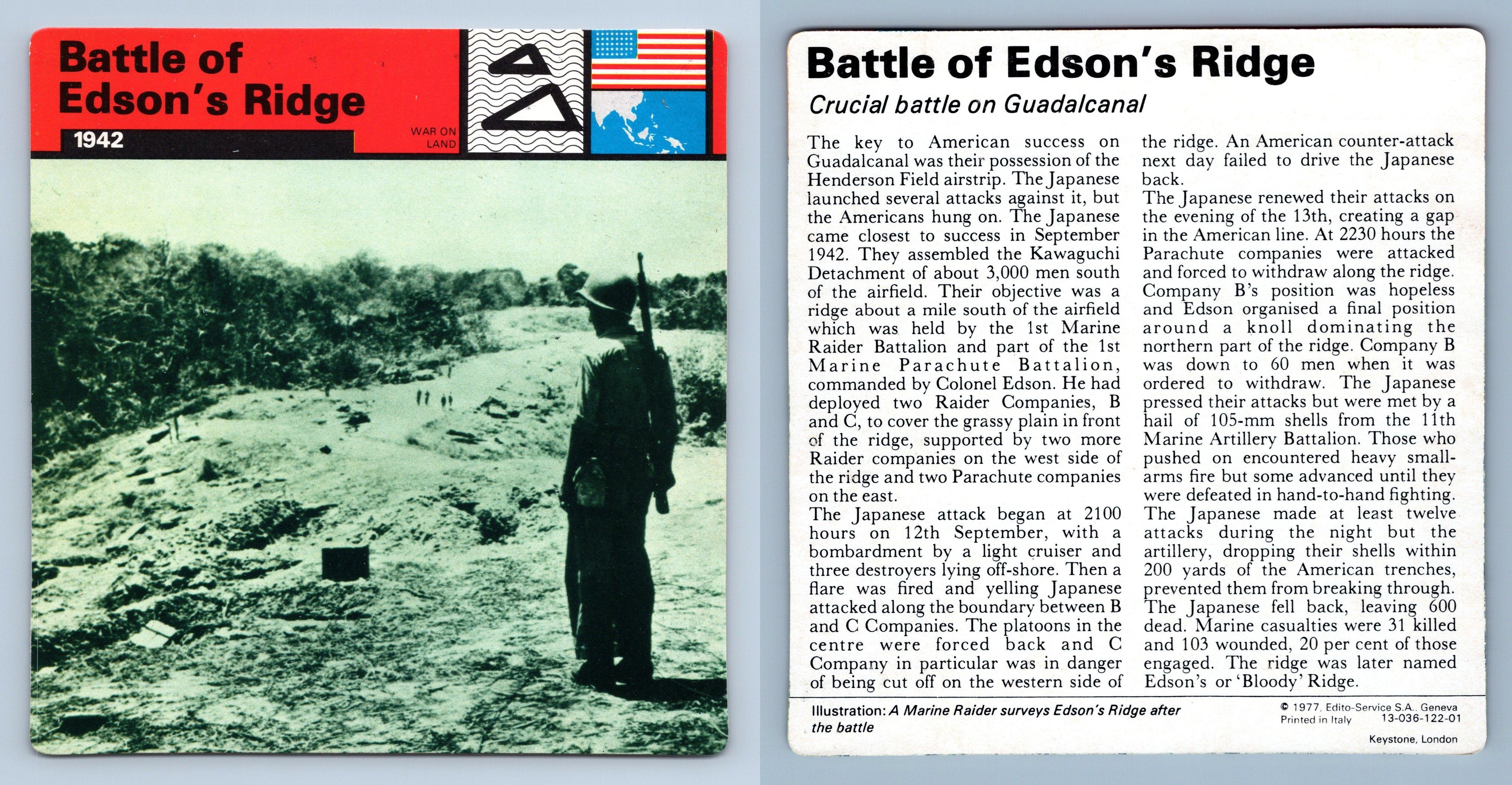 Battle Of Edson's Ridge - 1942 - War On Land - WW2 Edito-Service SA ...