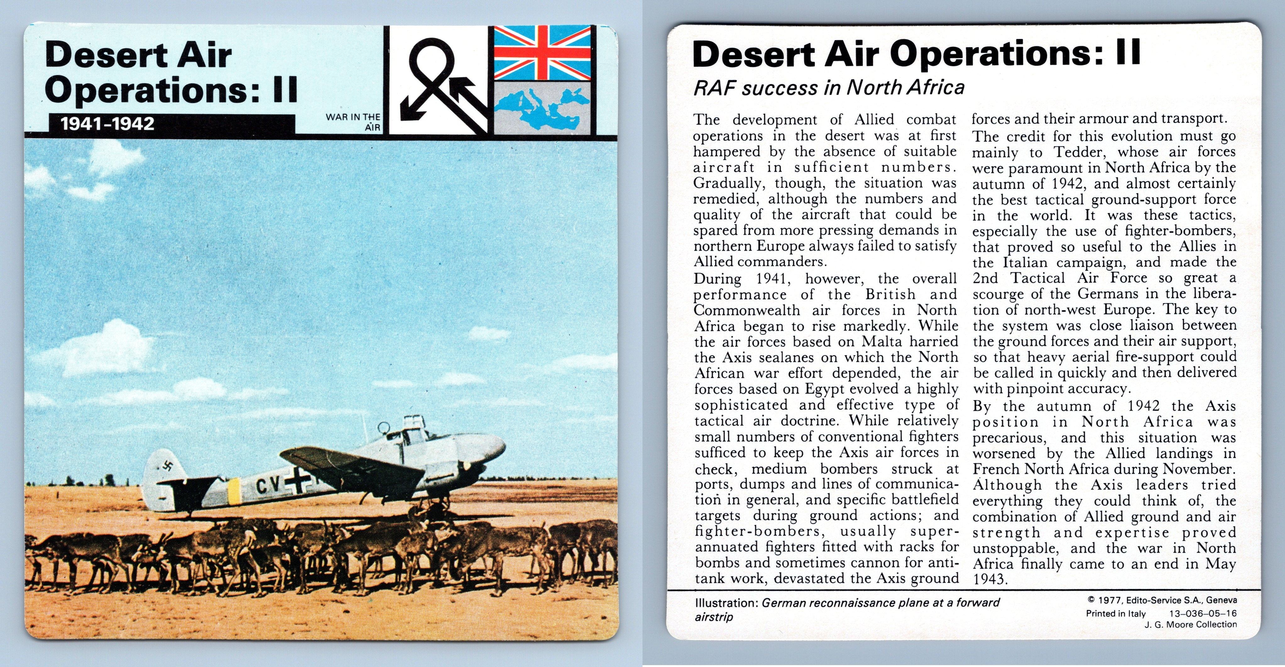 Desert Air Ops : II - 1941-42 War In The Air WW2 Edito-Service SA 1977 Card