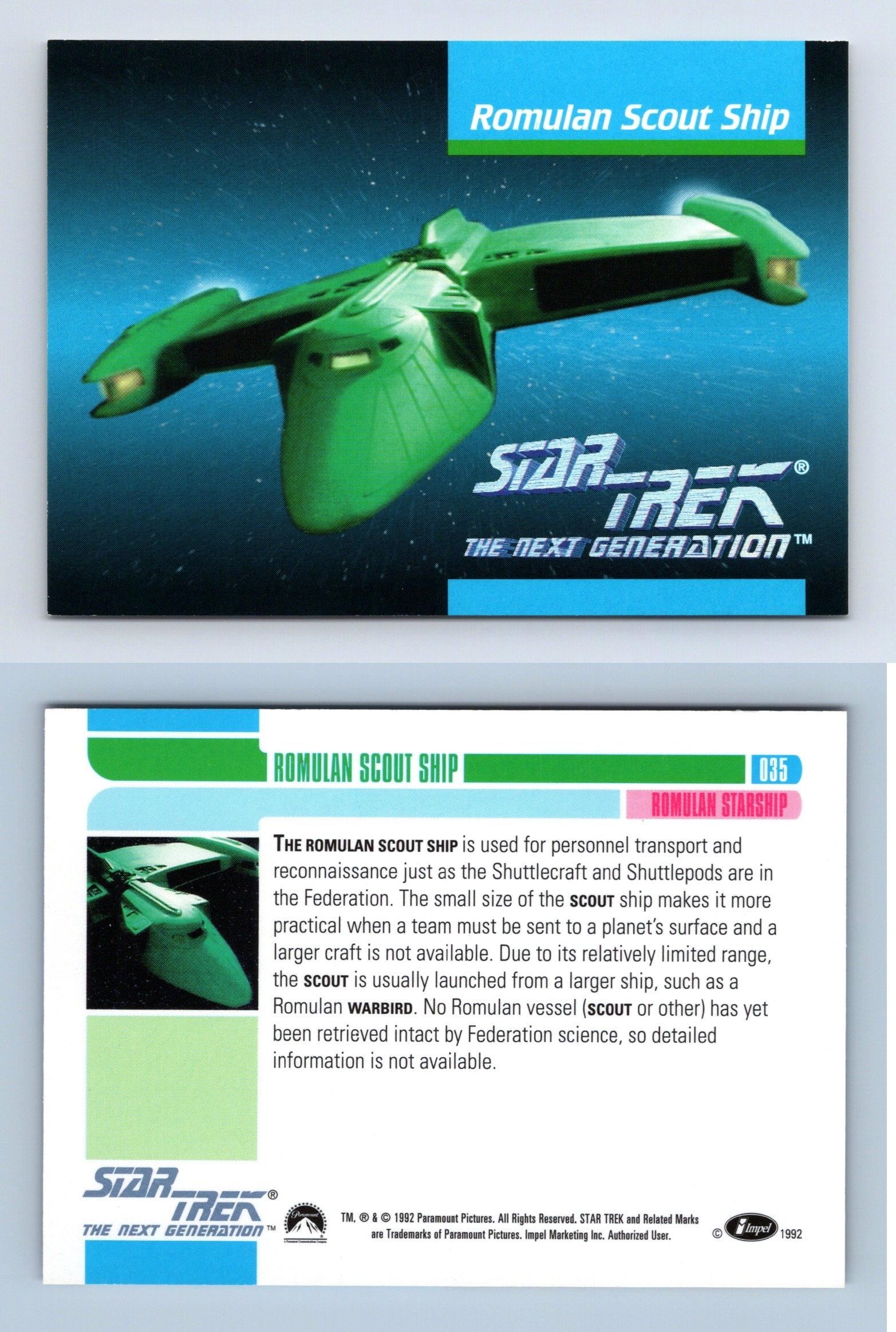 Romulan Scout Ship #035 Star Trek Next Generation 1992 Impel Trading Card