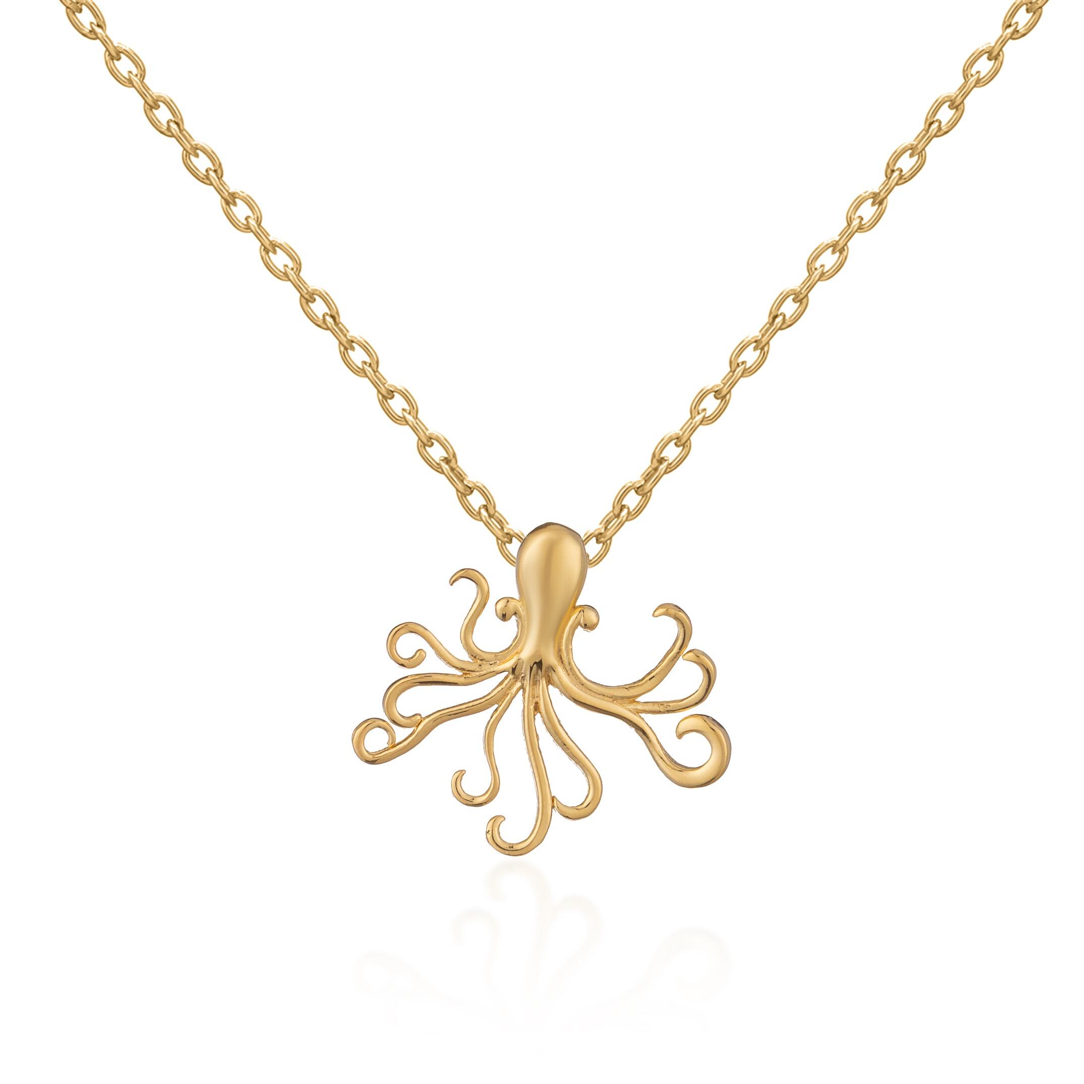 Gold Vermeil Elegant Octopus Pendant