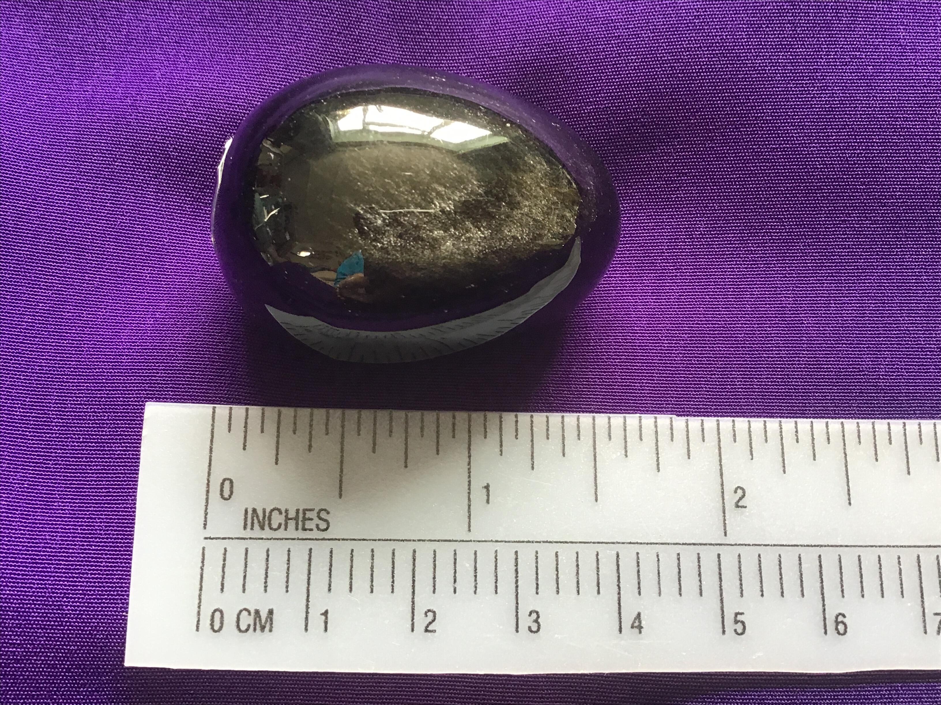 S2861 Silver Sheen Obsidian Egg