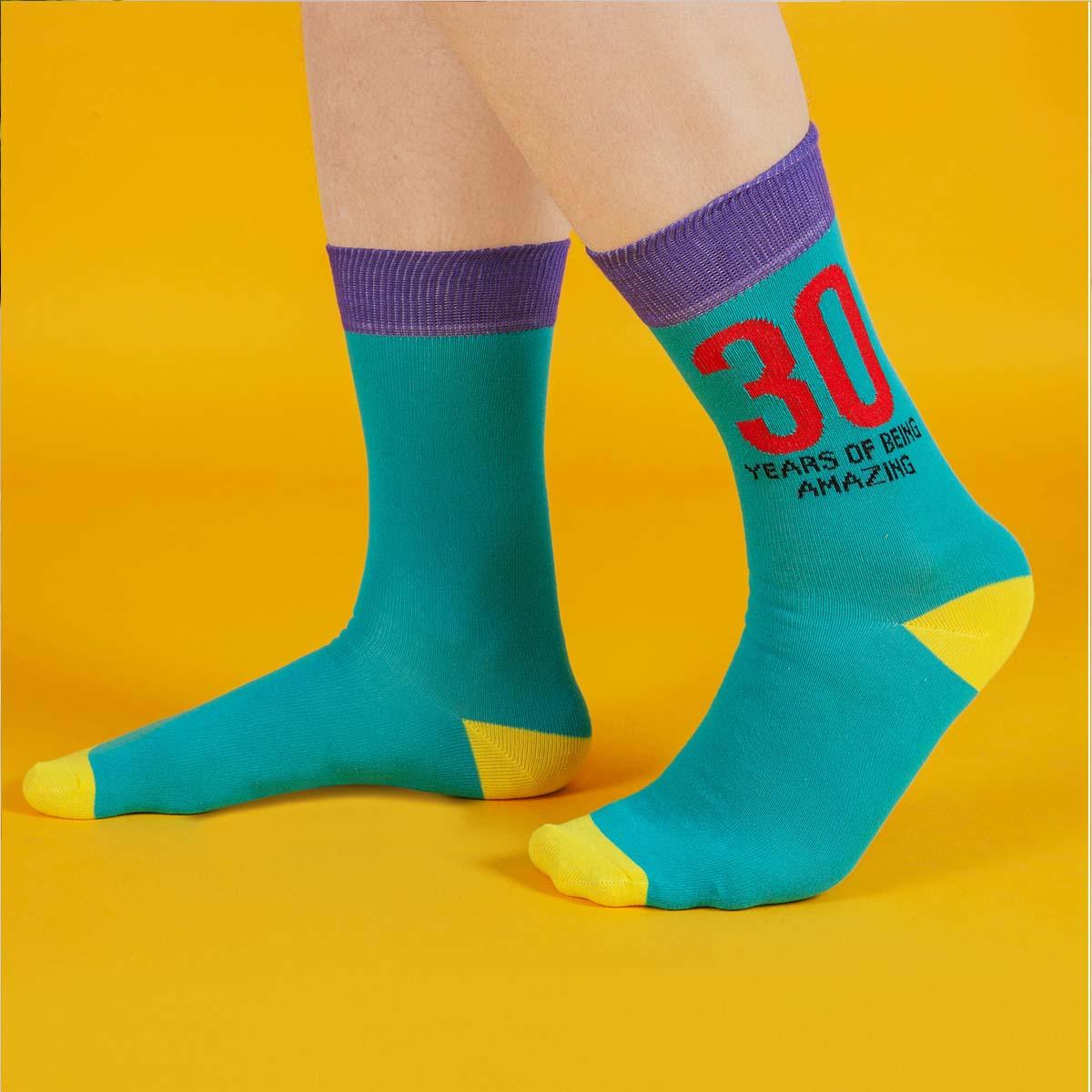 Oh Happy Day Age 30 Birthday Socks