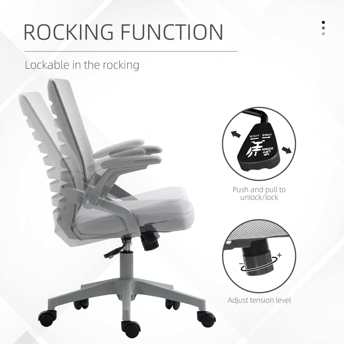 Mesh Office Chair Home Swivel Task Chair Grey