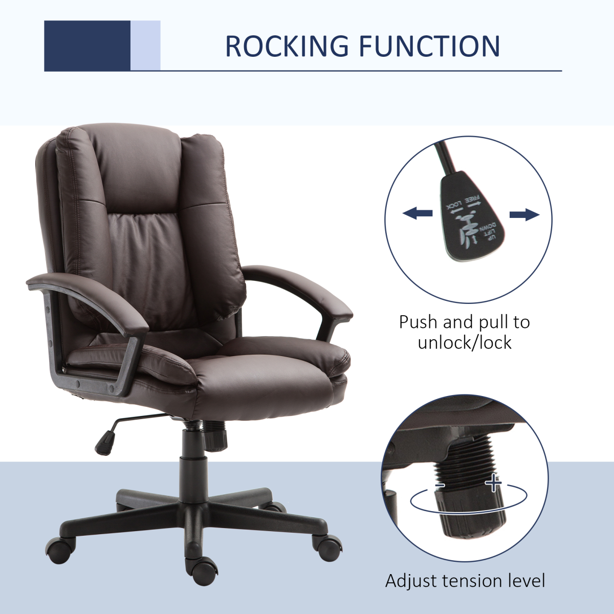 Swivel Executive Office Chair PU Leather
