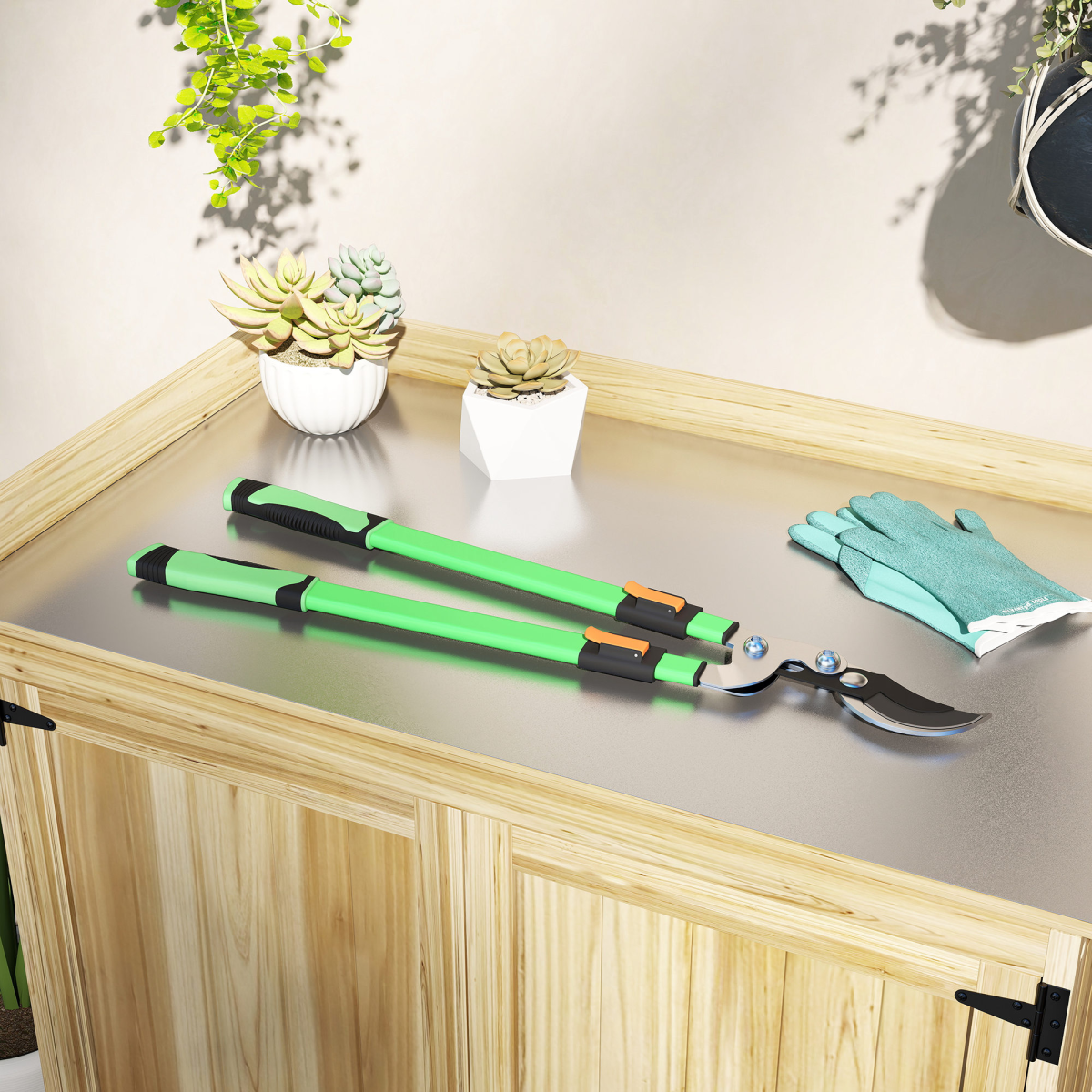 Outsunny Telescopic Bypass Loppers Shears