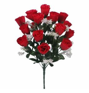 Red Artificial Roses - Rosebud Flower Bouquet