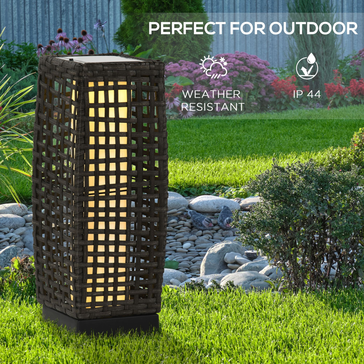 Rattan Solar Lantern wtih Auto On/Off Solar LED Lights
