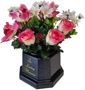 Freestanding Cemetery Pots with Flowers
