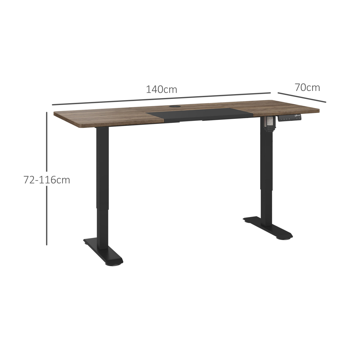 Height Adjustable Electric Standing Workstation Black V