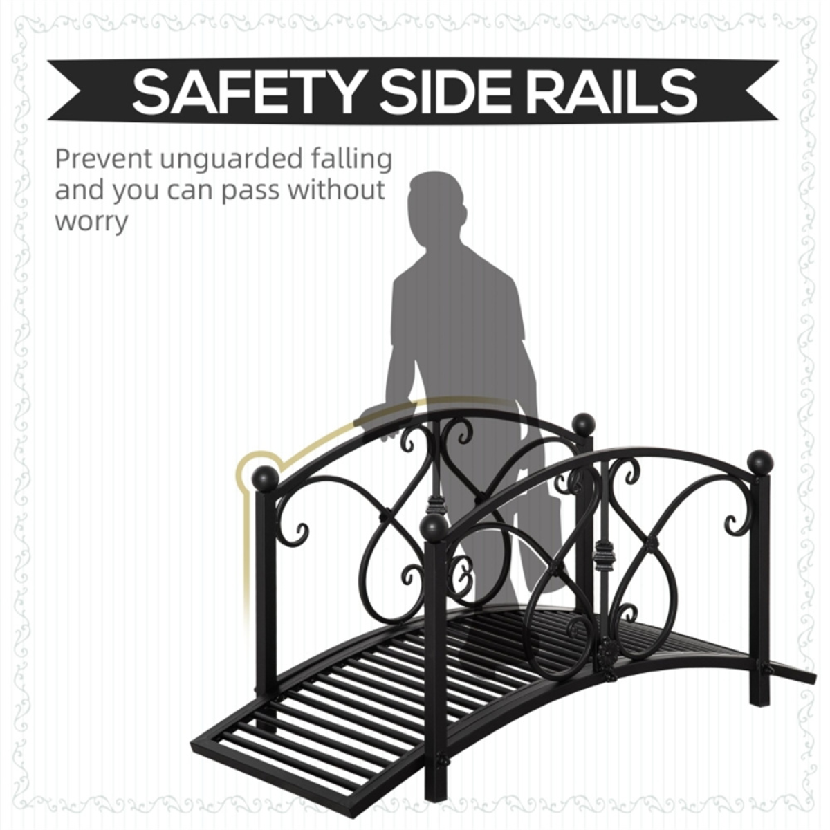 Steel 100cm Garden Bridge