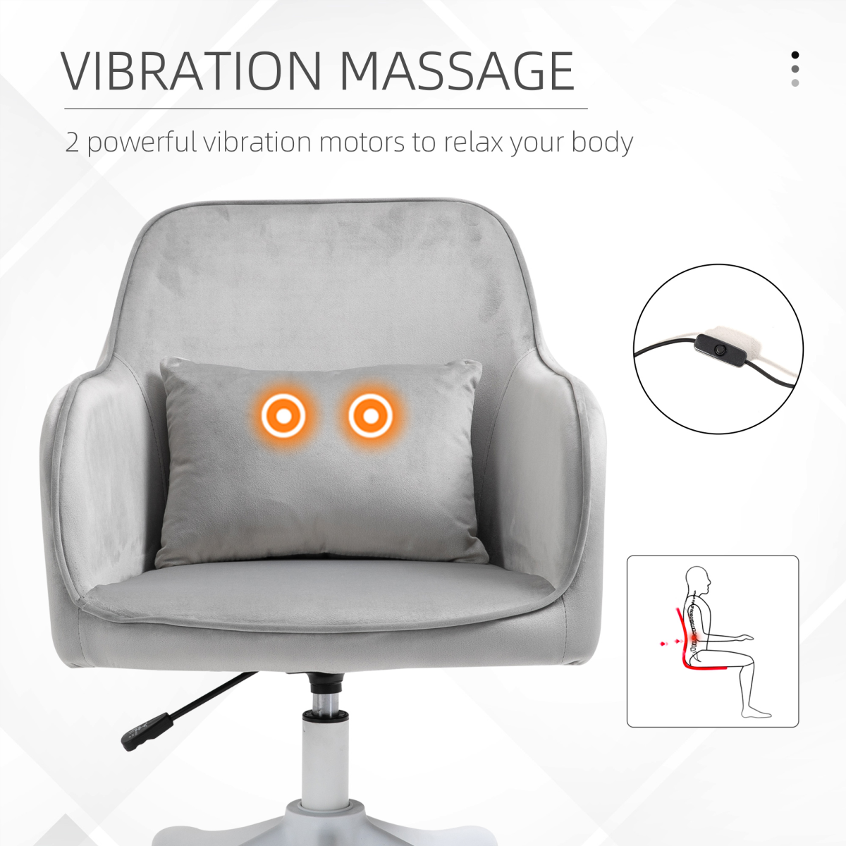Office Chair with Rechargeable Electric Vibration