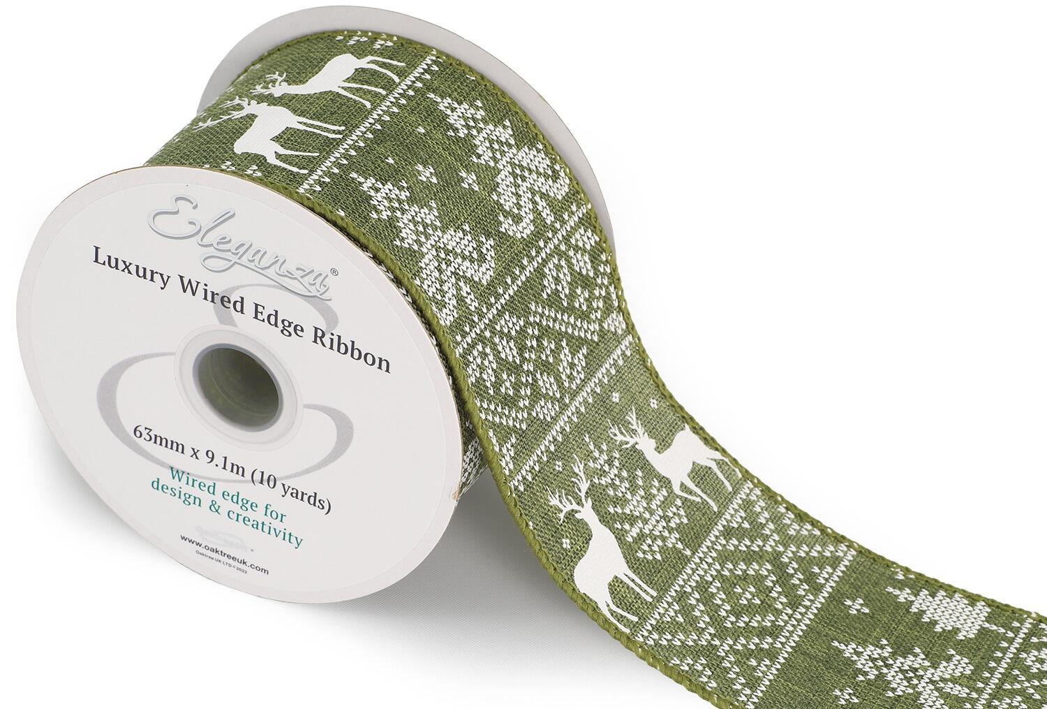 Christmas Wired Edge and Tartan Ribbon