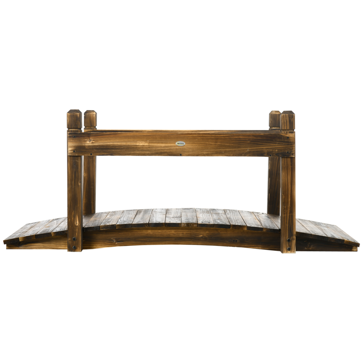 5FT Wooden Garden Bridge with Planters Footbridge