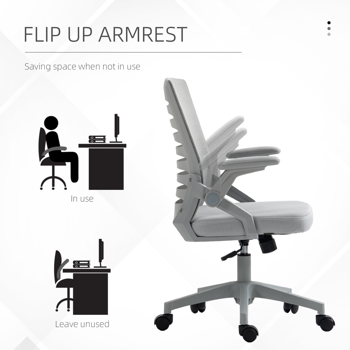 Mesh Office Chair Home Swivel Task Chair Grey