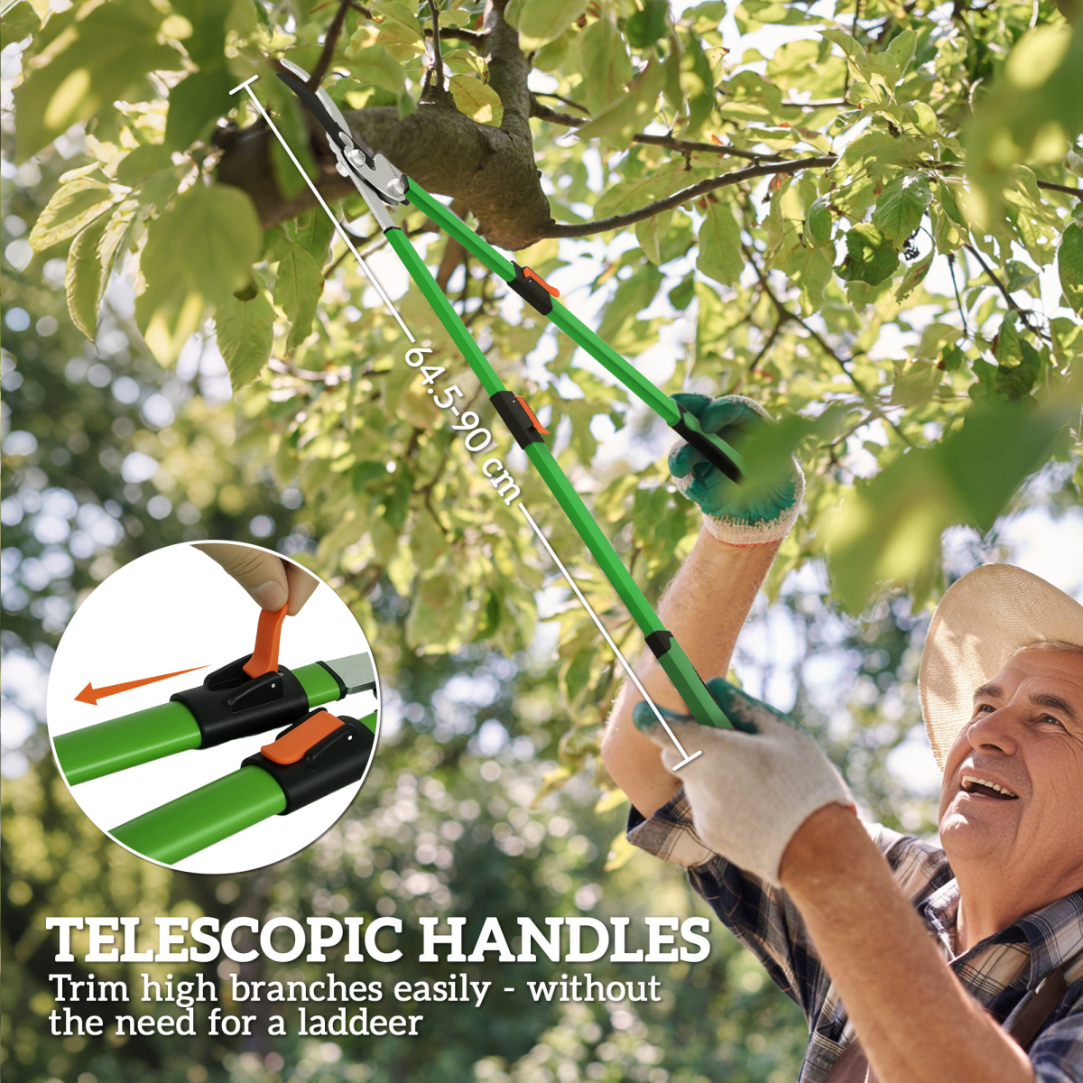 Outsunny Telescopic Bypass Loppers Shears