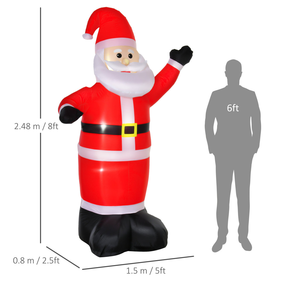 8ft Inflatable Christmas Santa Claus Xmas Deco with LED
