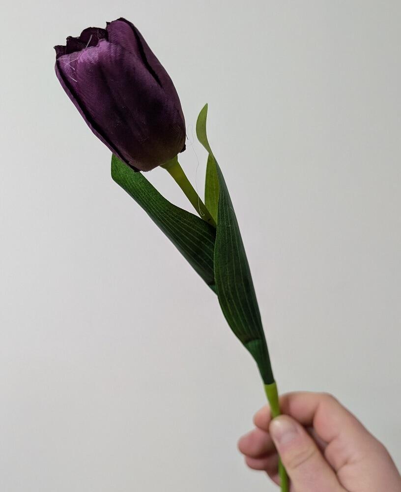 Artificial Purple Tulip Flower Stem 34cm