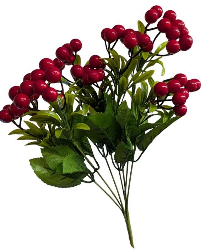 Red Berry Spray Bush 37cm