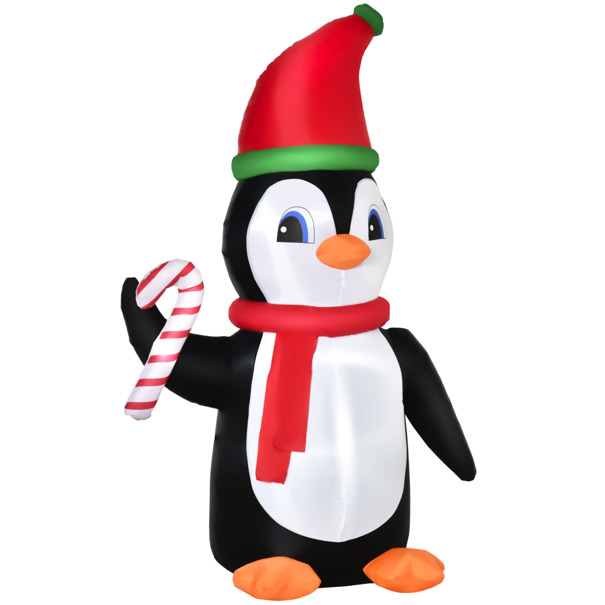 8ft Inflatable Christmas Penguin Holding Candy Cane Blow Up Outdoor ...