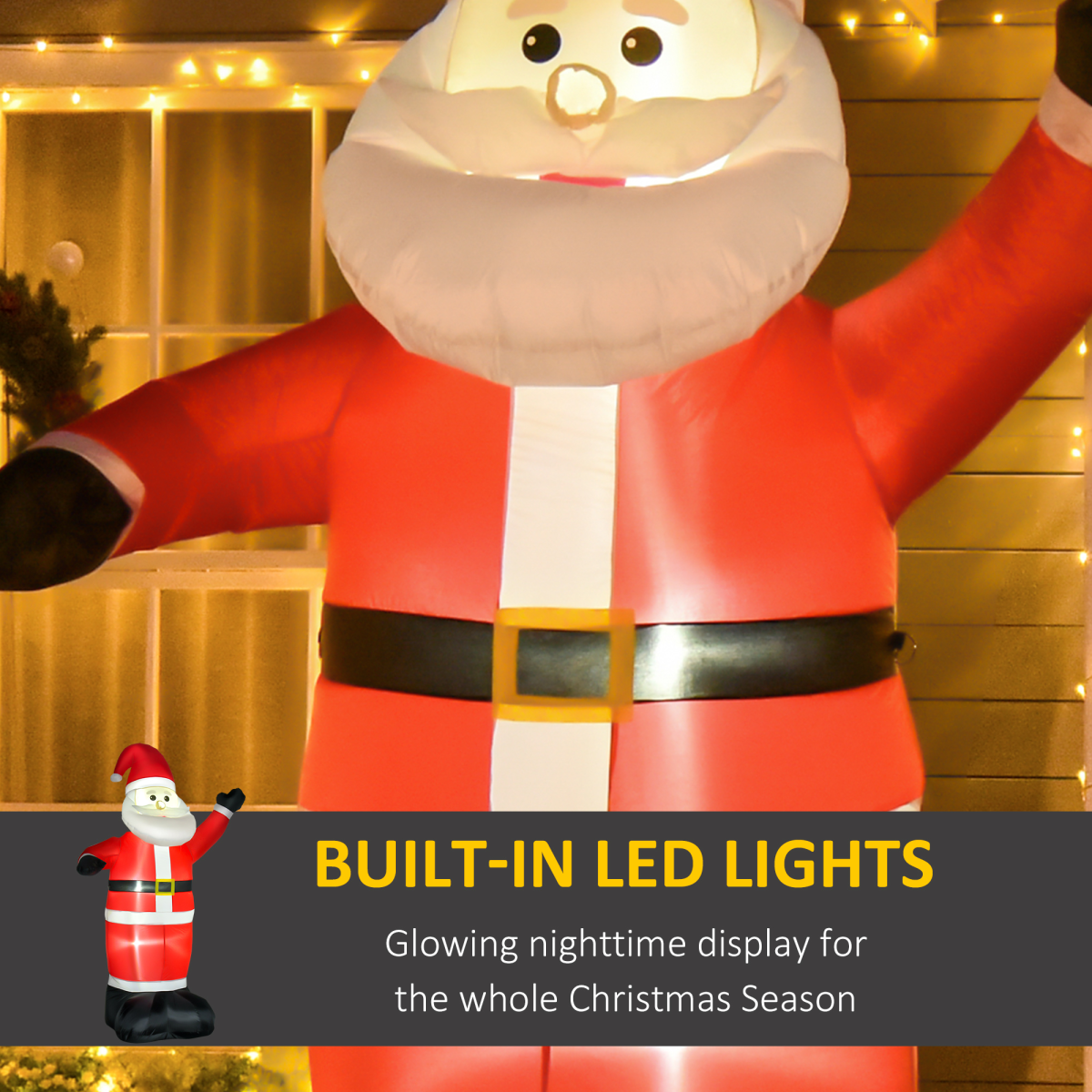 8ft Inflatable Christmas Santa Claus Xmas Deco with LED