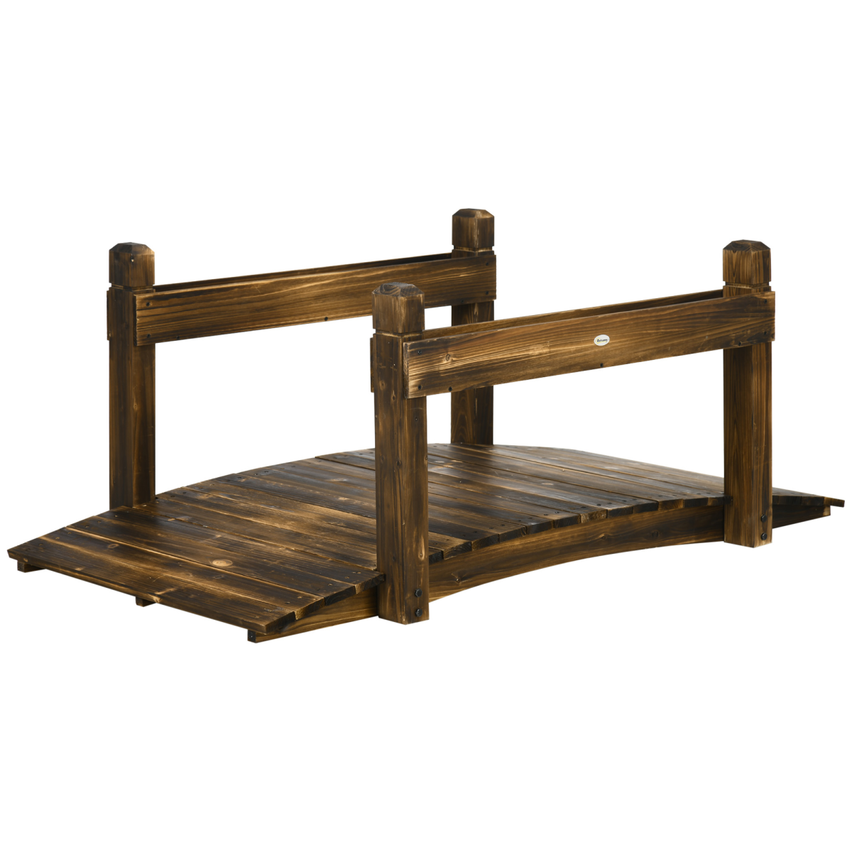 5FT Wooden Garden Bridge with Planters Footbridge