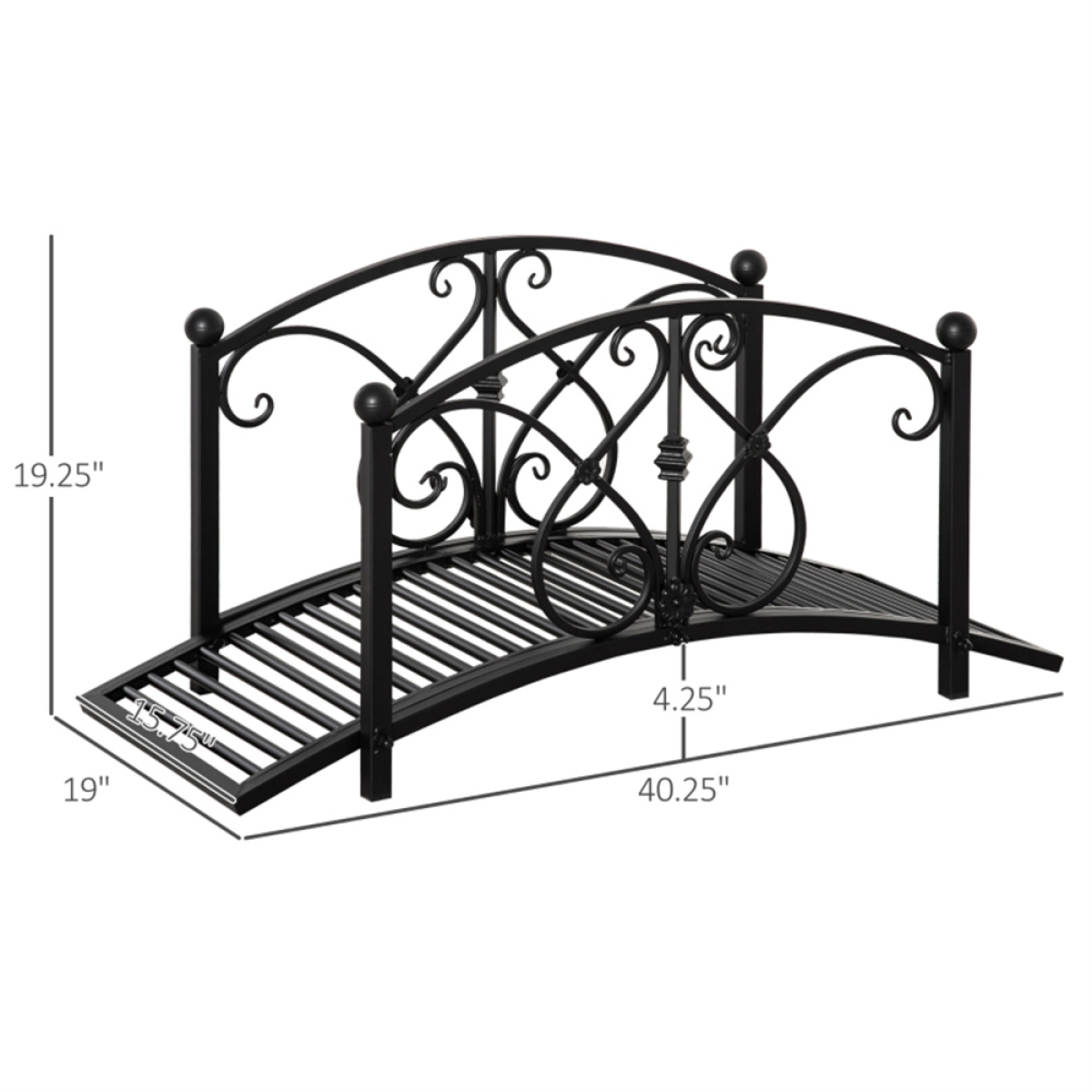 Steel 100cm Garden Bridge