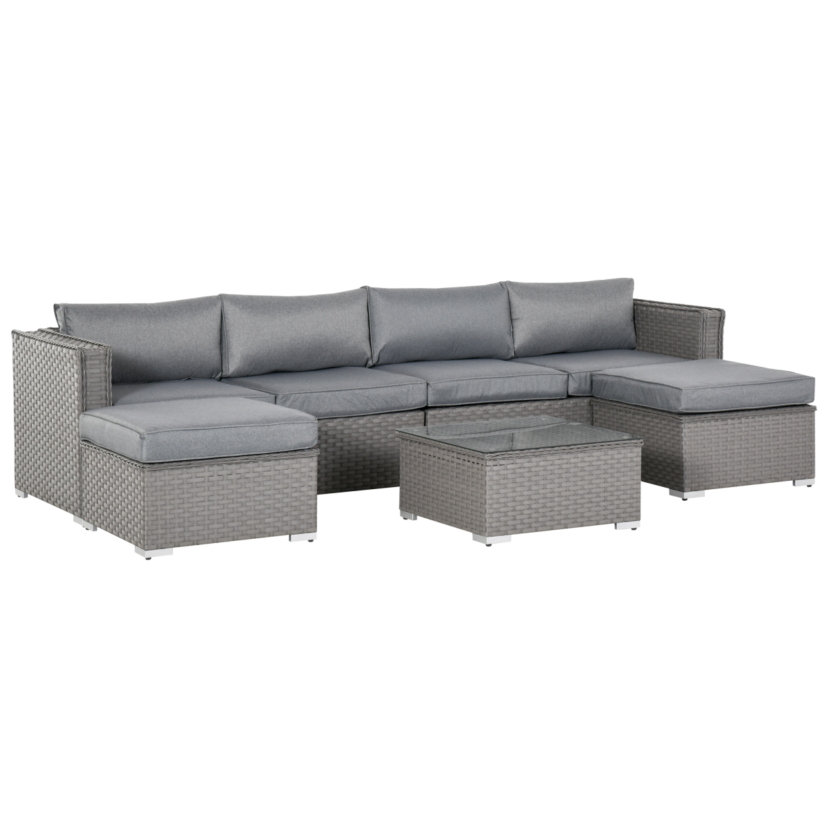 Garden Rattan Wicker Corner Sofa Set