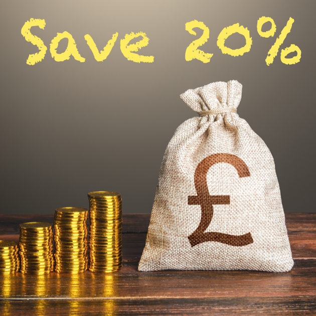 Save 20 percent % when you bulk buy