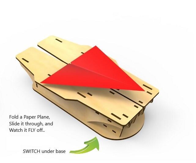 Paper Plane Launcher Assembly Model DIY Kit Of MDF – RoboticsDNA