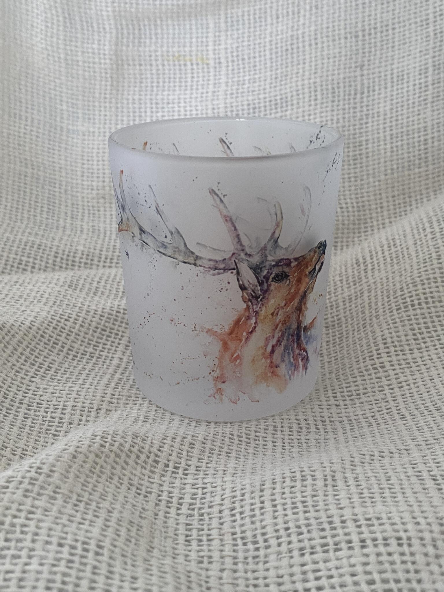 Stag Whisky Glass | Lowball Tumbler | Wildlife Artist Sandi Mower