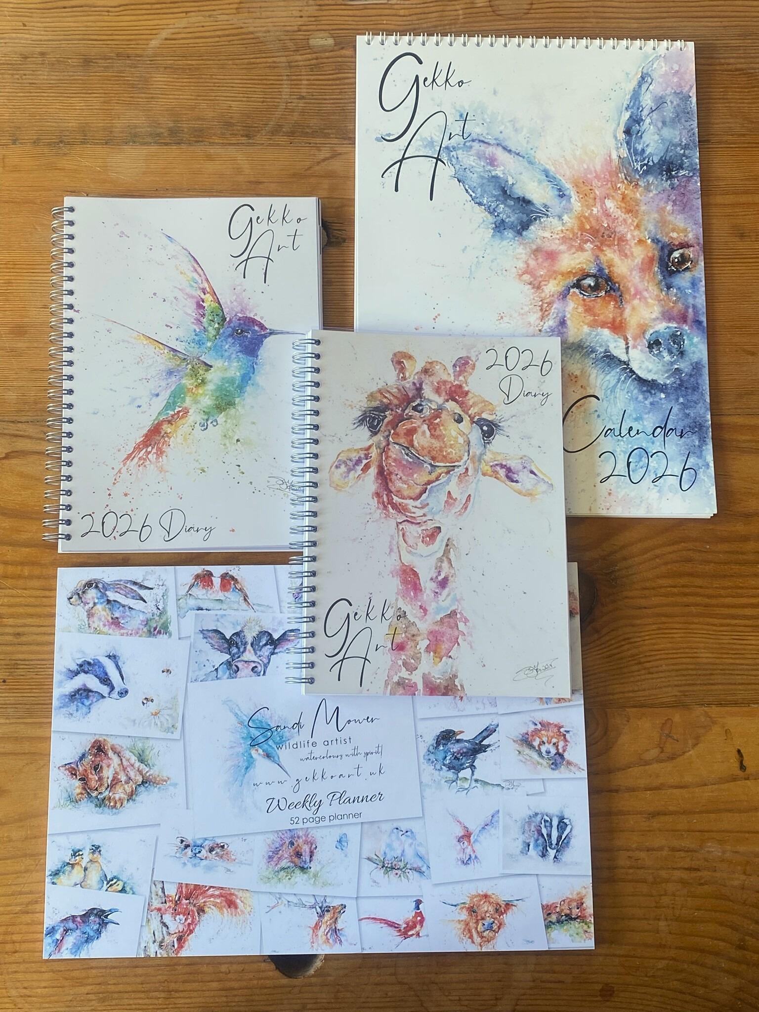 2026 Diary | Wildlife Art Diary | Kingfisher Watercolour | Gekko Art