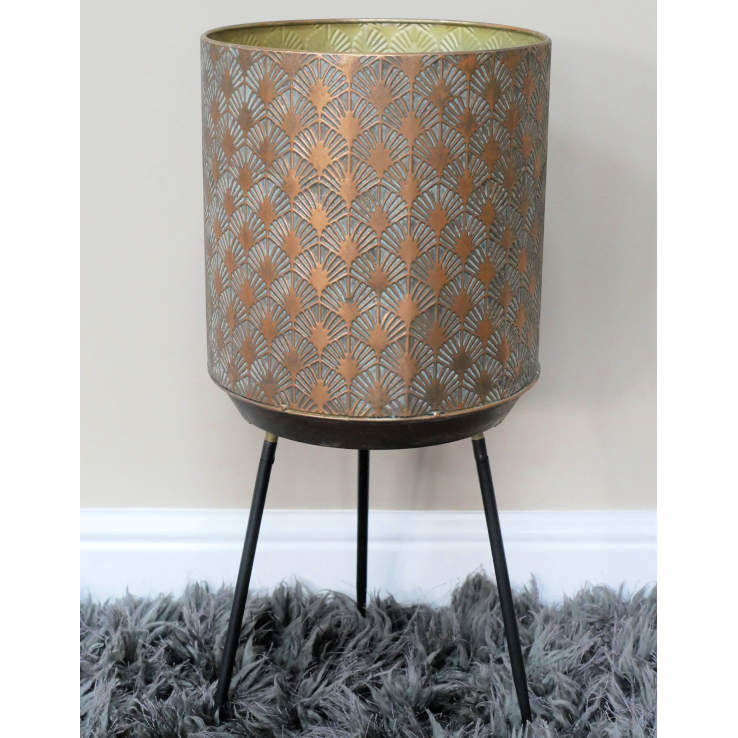 Indoor Embossed Decorative Metal Planter