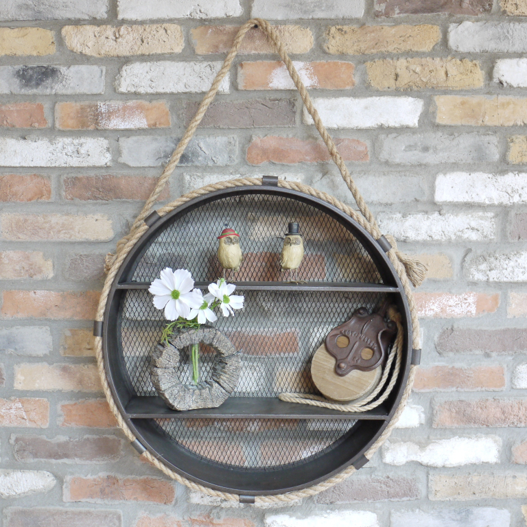 Industrial design hanging Circle wall Shelves