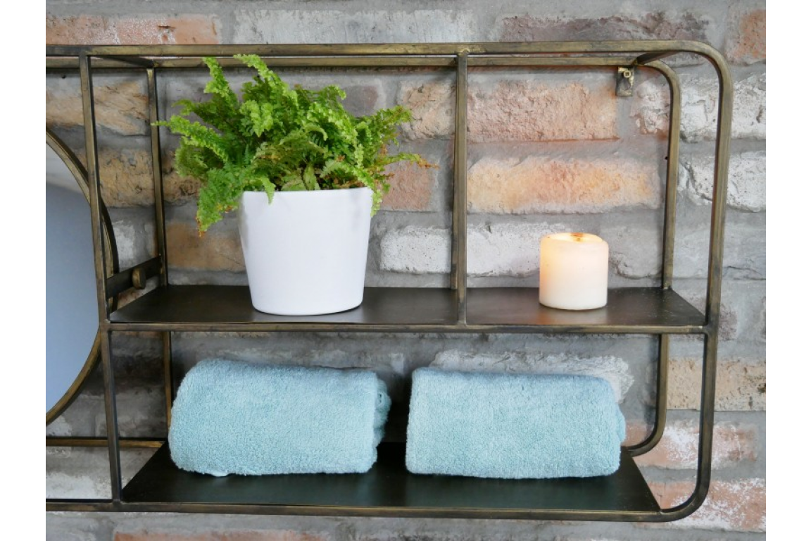 Metal Wall Unit With Mirror