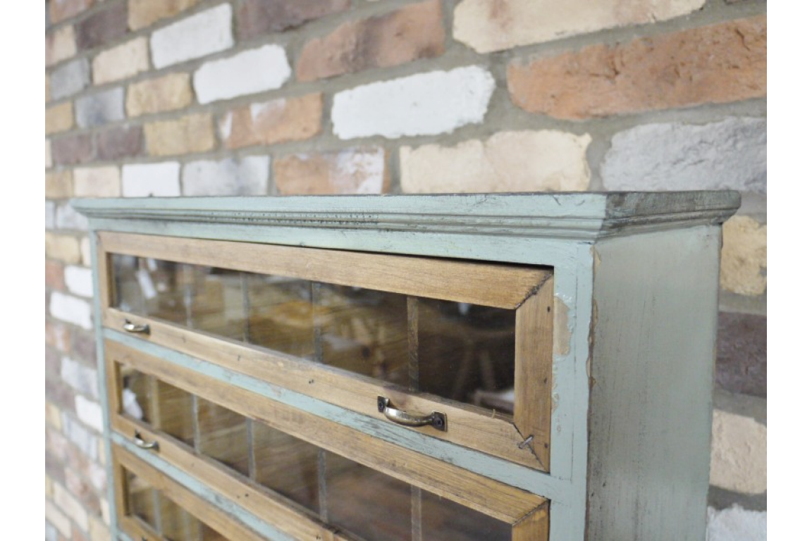 Distressed Pastel Green Wall Unit