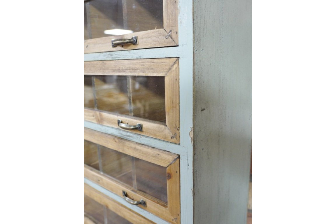 Distressed Pastel Green Wall Unit
