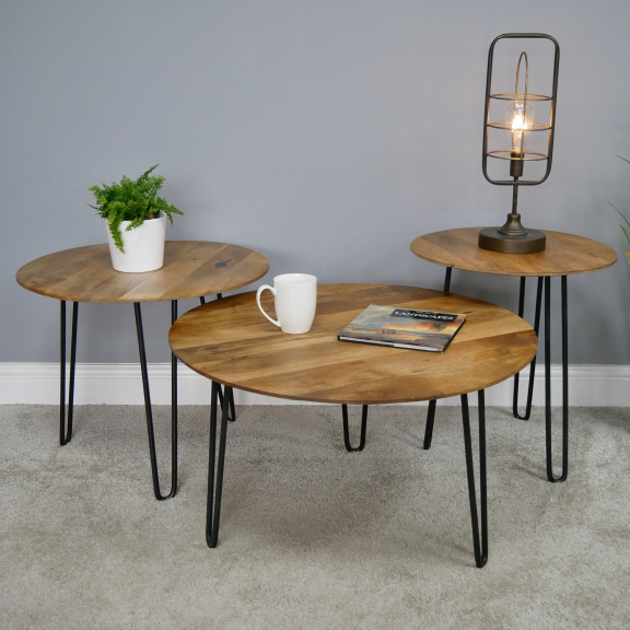 Set Of 3 Circular Top Lounge Tables