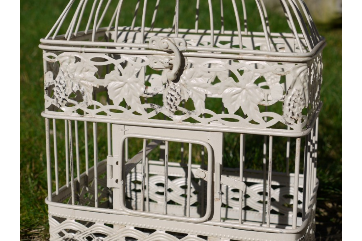 Antique White Bird Cage