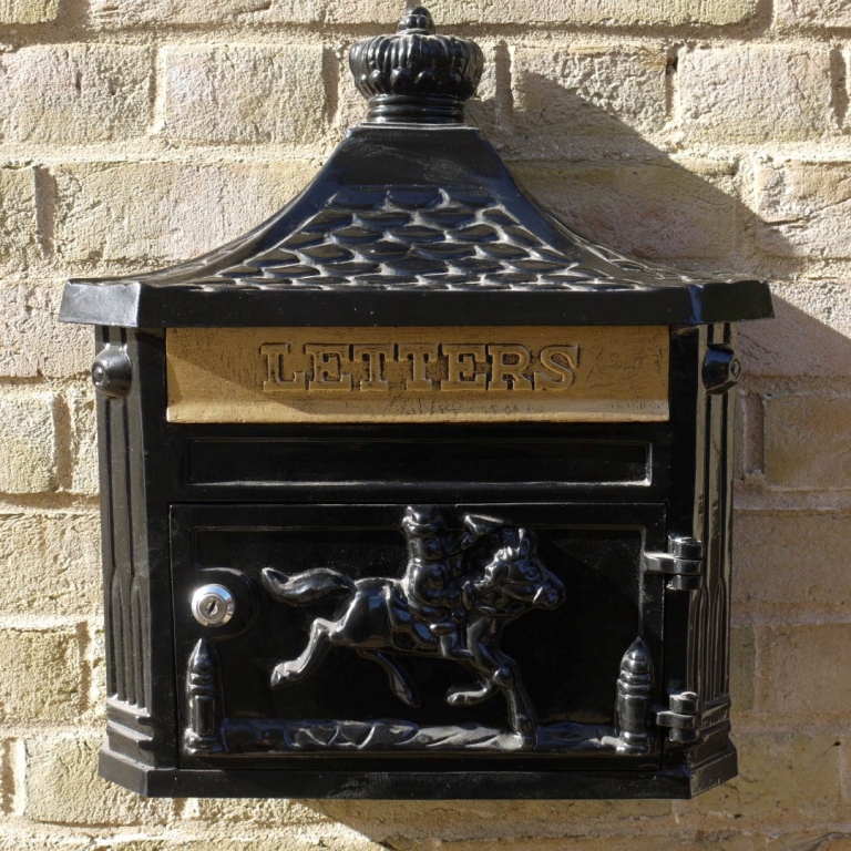 Aluminium Wall Post Box (Black)