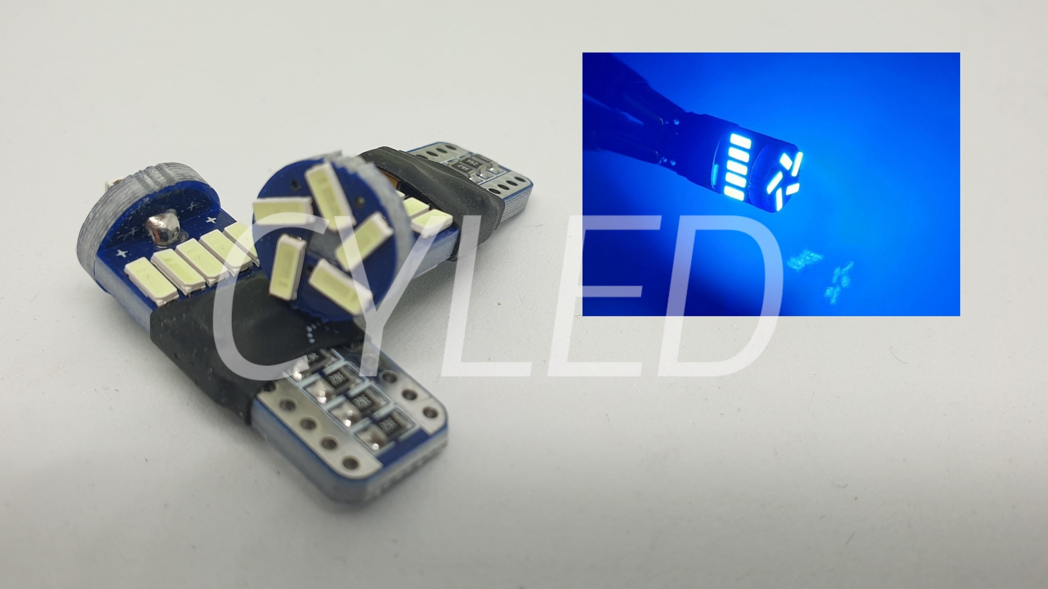 T10 15smd Blue LED bulbs 4014 chip set.