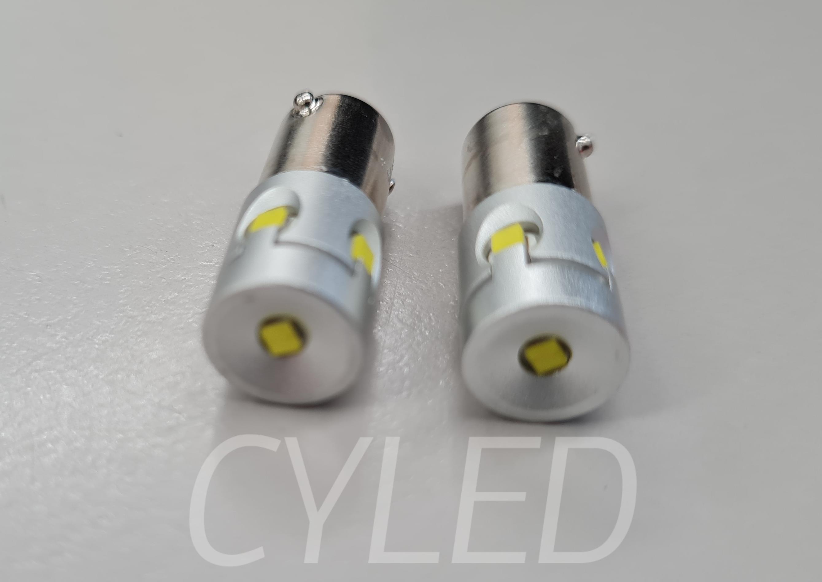 BAY9S LED (H21W) Bulbs 120 Degree pins.