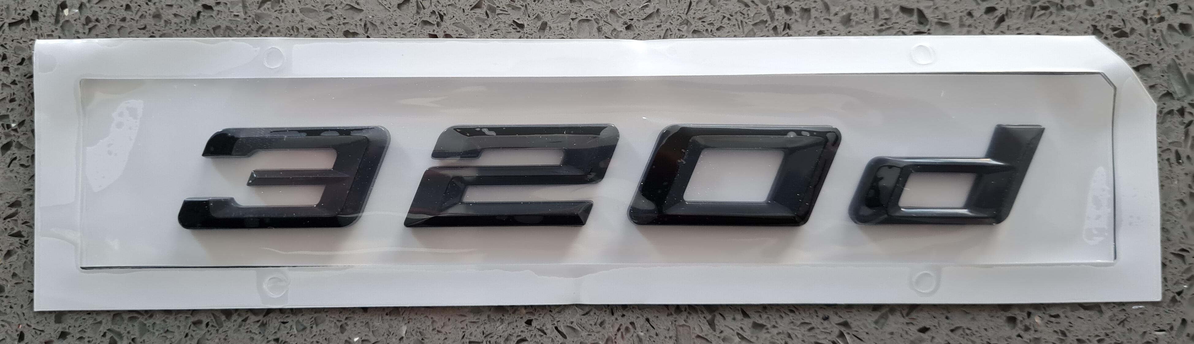 BMW 320d Gloss Black boot badge