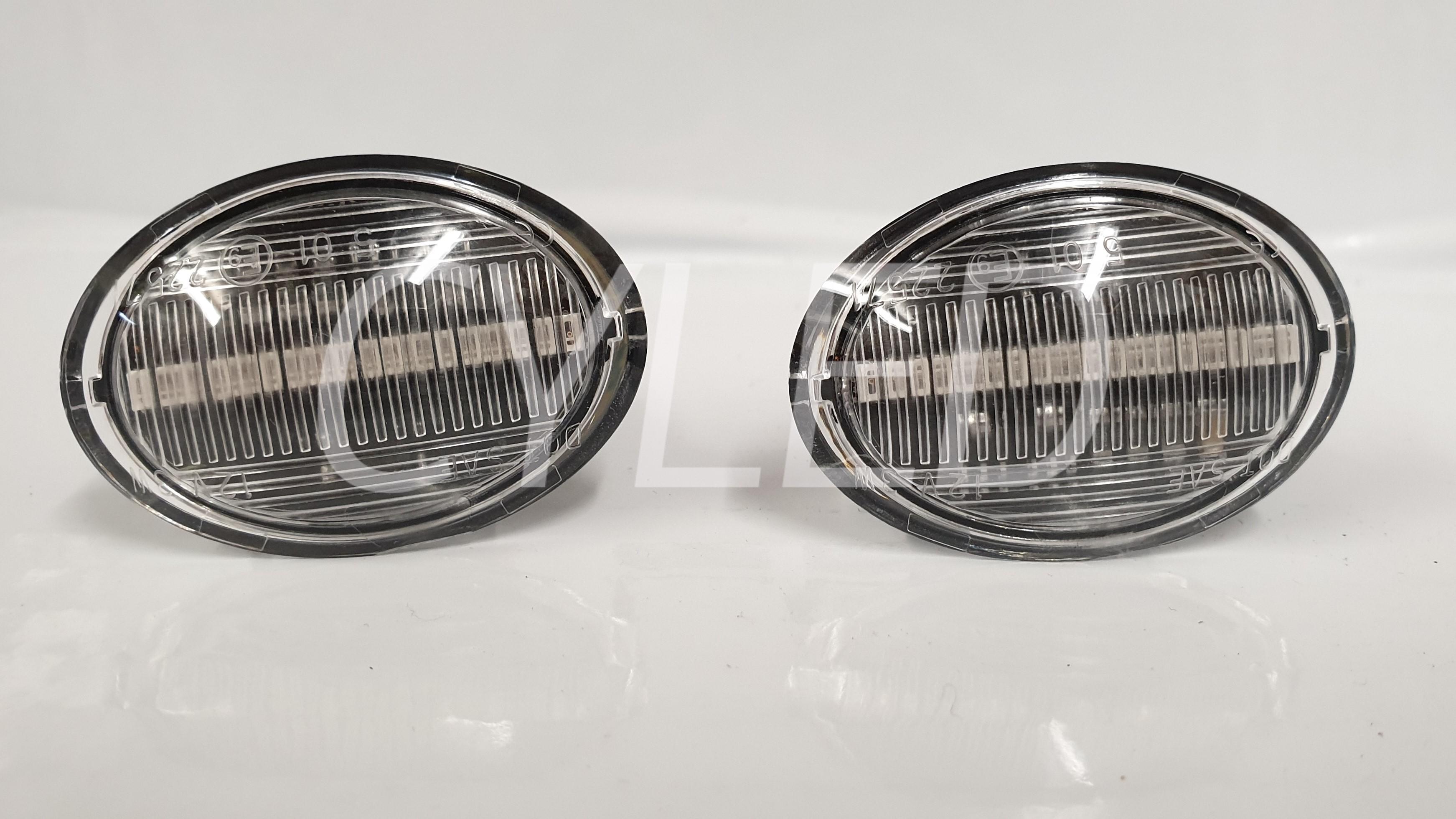 Fiat 500 Clear LED side repeaters.